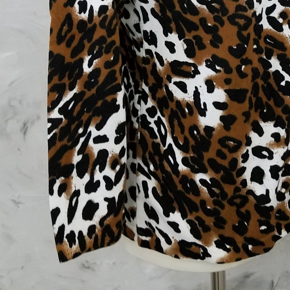 Joni B | Sweaters | Joni B Brown Black Animal Print Buttonup Sweater ...